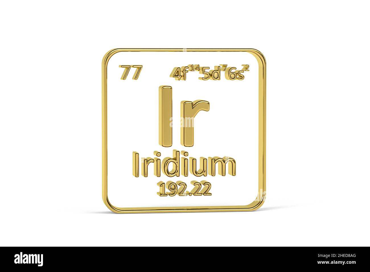 Golden 3D periodic table icon - periodic table element isolated on ...