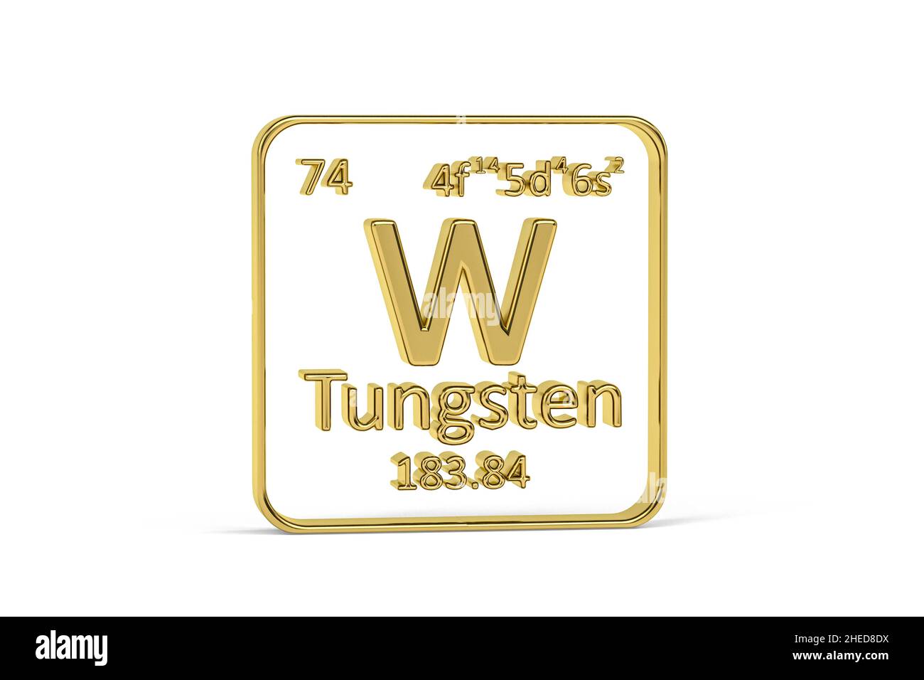 Golden 3D periodic table icon - periodic table element isolated on ...