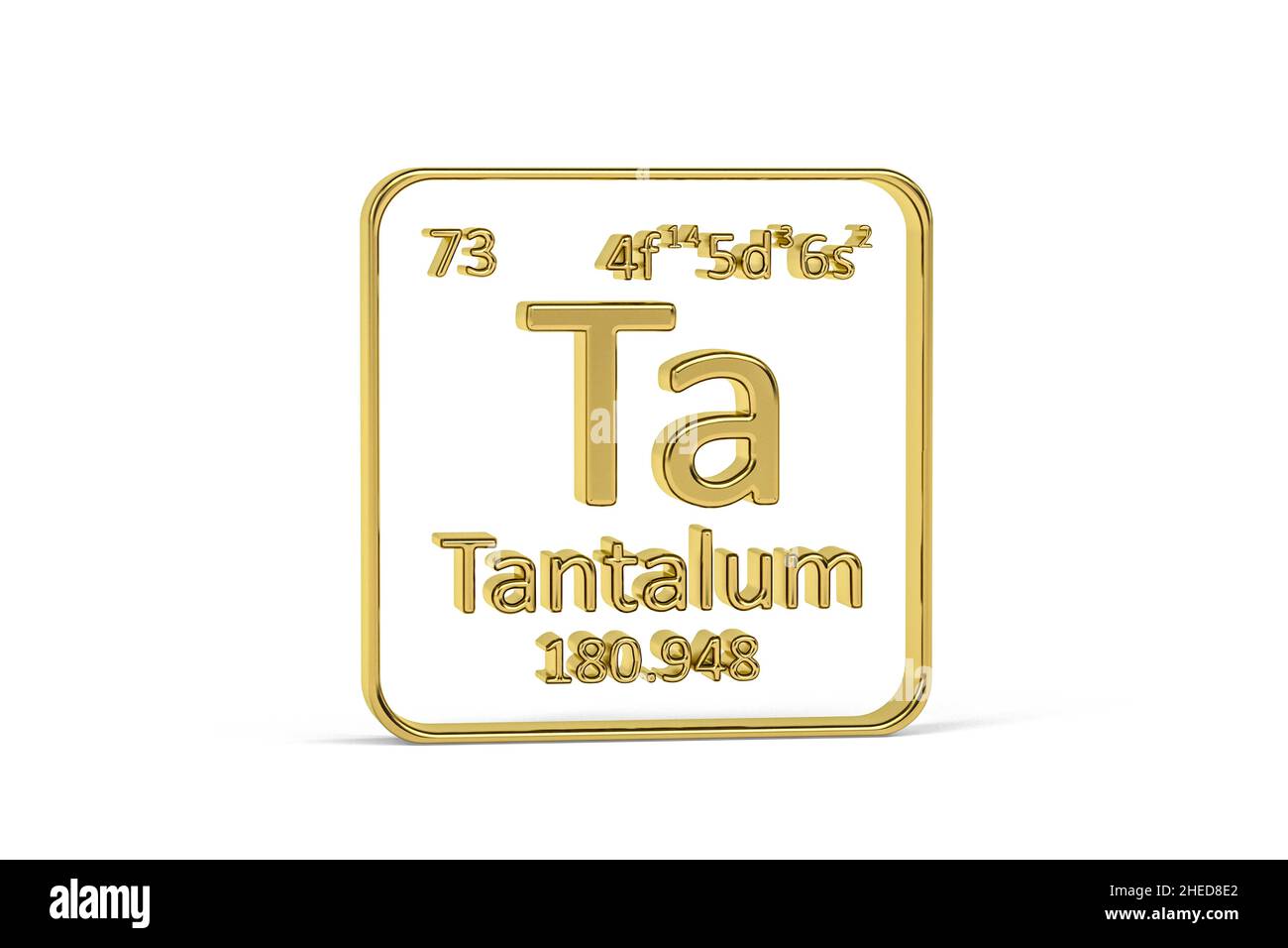 Golden 3D periodic table icon - periodic table element isolated on ...