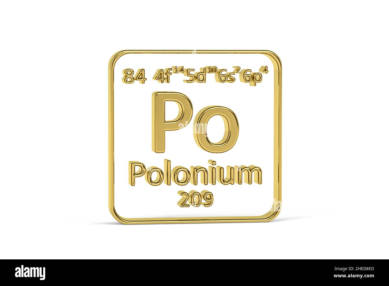 Golden 3D periodic table icon - periodic table element isolated on ...