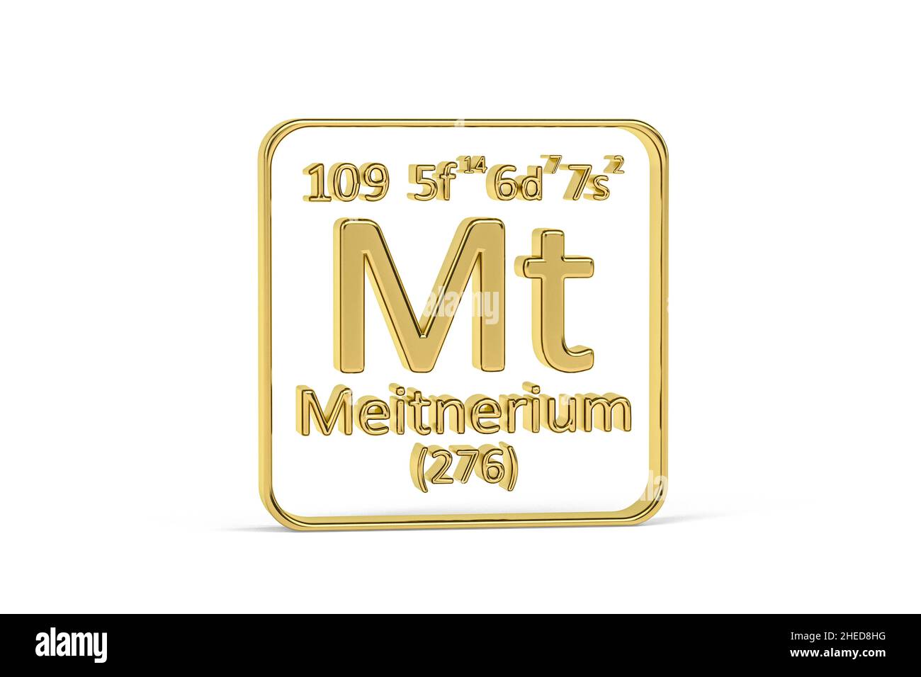 Golden 3D periodic table icon - periodic table element isolated on ...