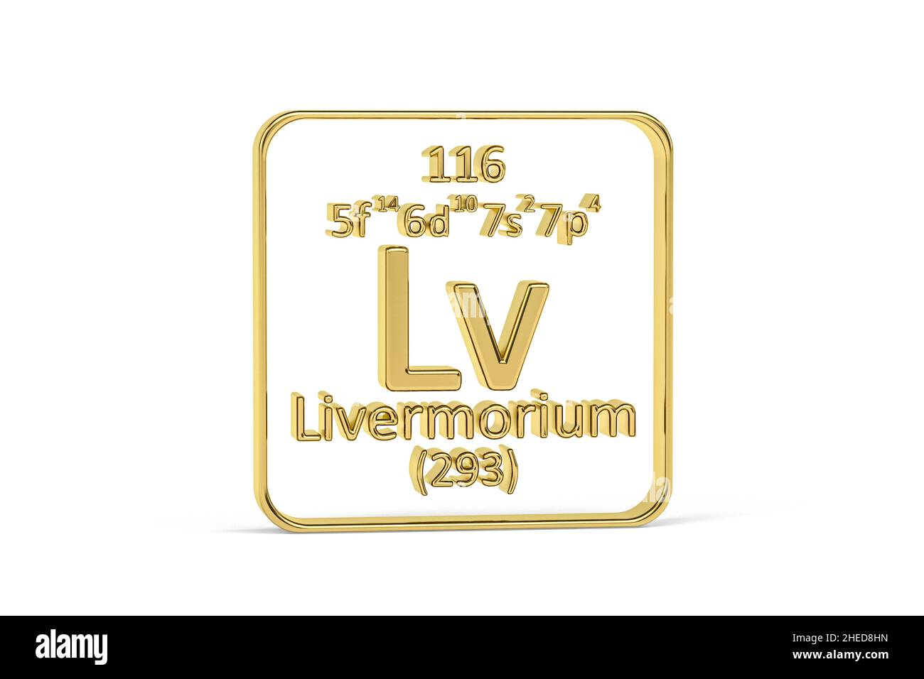 Golden 3D periodic table icon - periodic table element isolated on ...