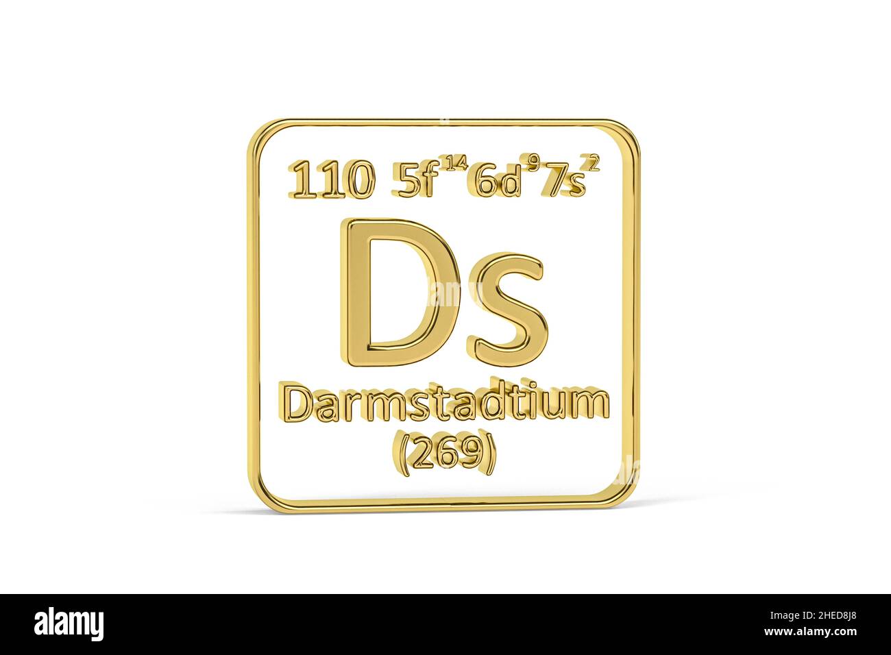 Golden 3D periodic table icon - periodic table element isolated on ...