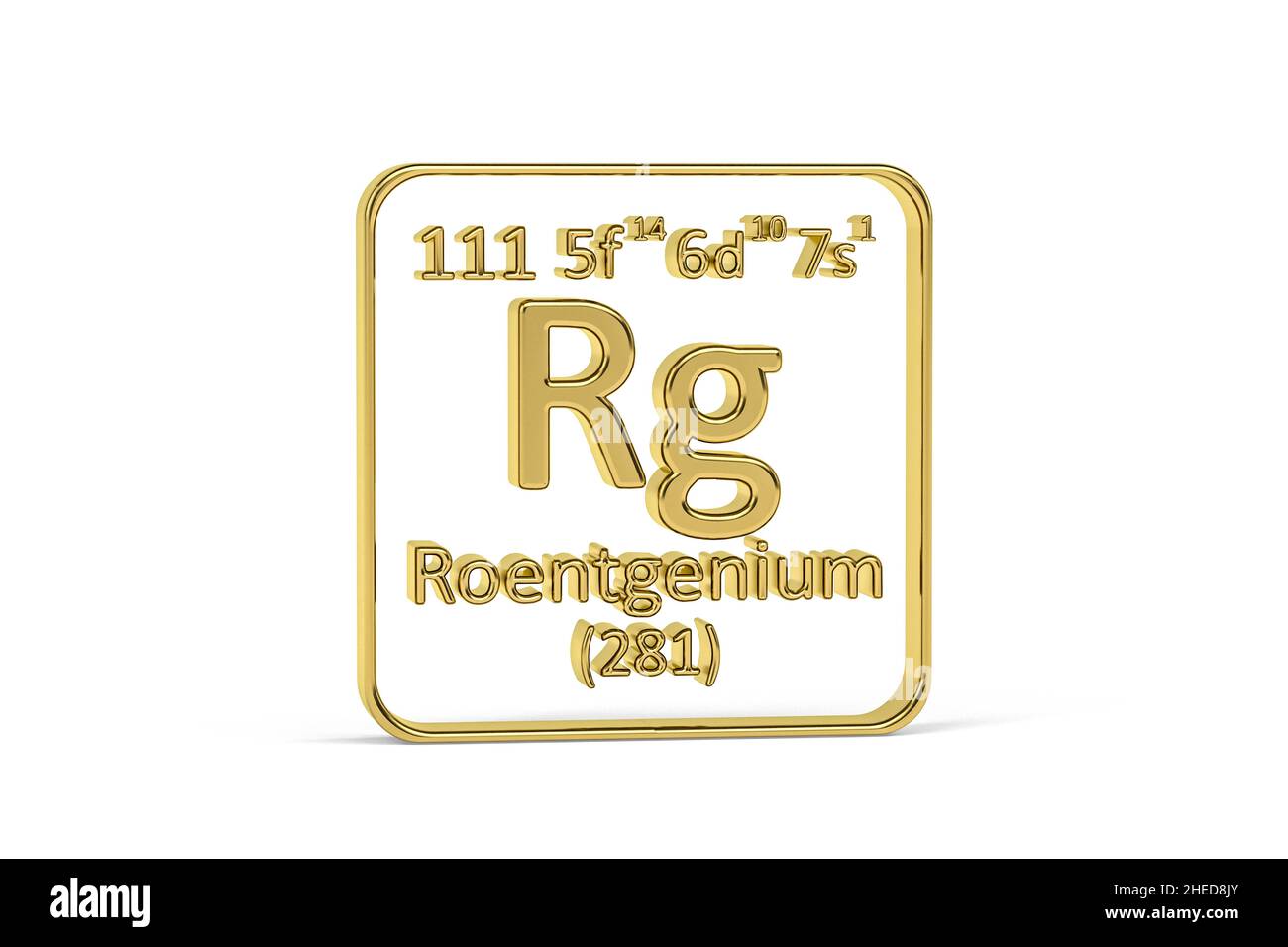 Golden 3D periodic table icon - periodic table element isolated on ...