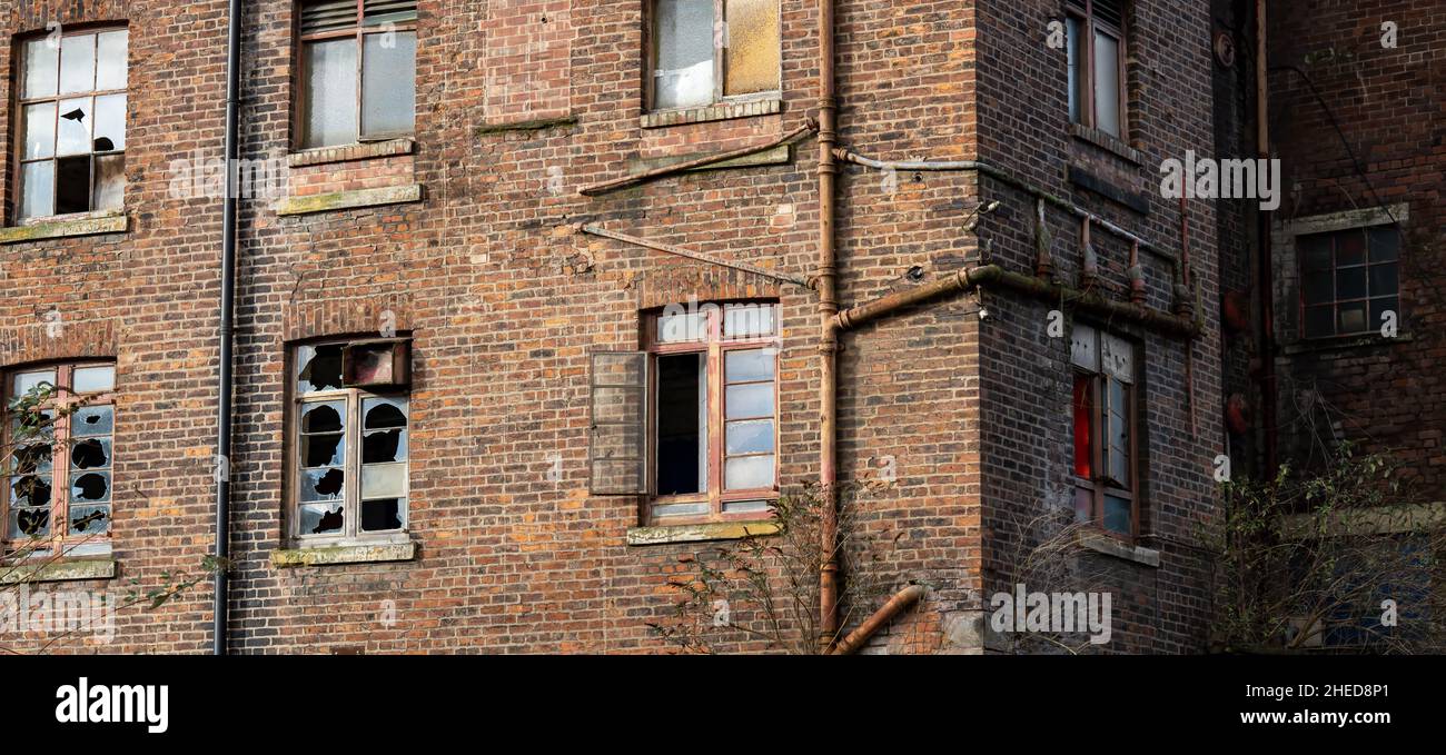 Old broken down factory industrial mill historic industrial revaluation ...