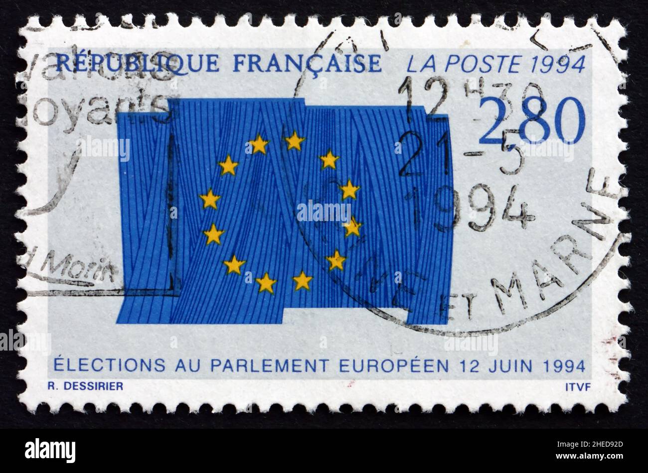 FRANCE - CIRCA 1994: a stamp printed in the France shows Flag of ...