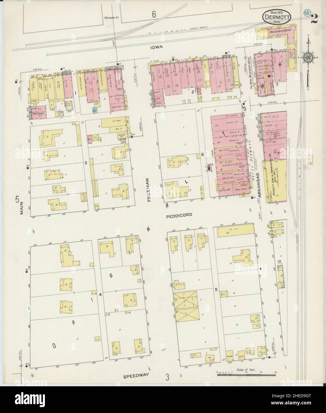 Sanborn Fire Insurance Map from Dermott, Chicot County, Arkansas Stock ...
