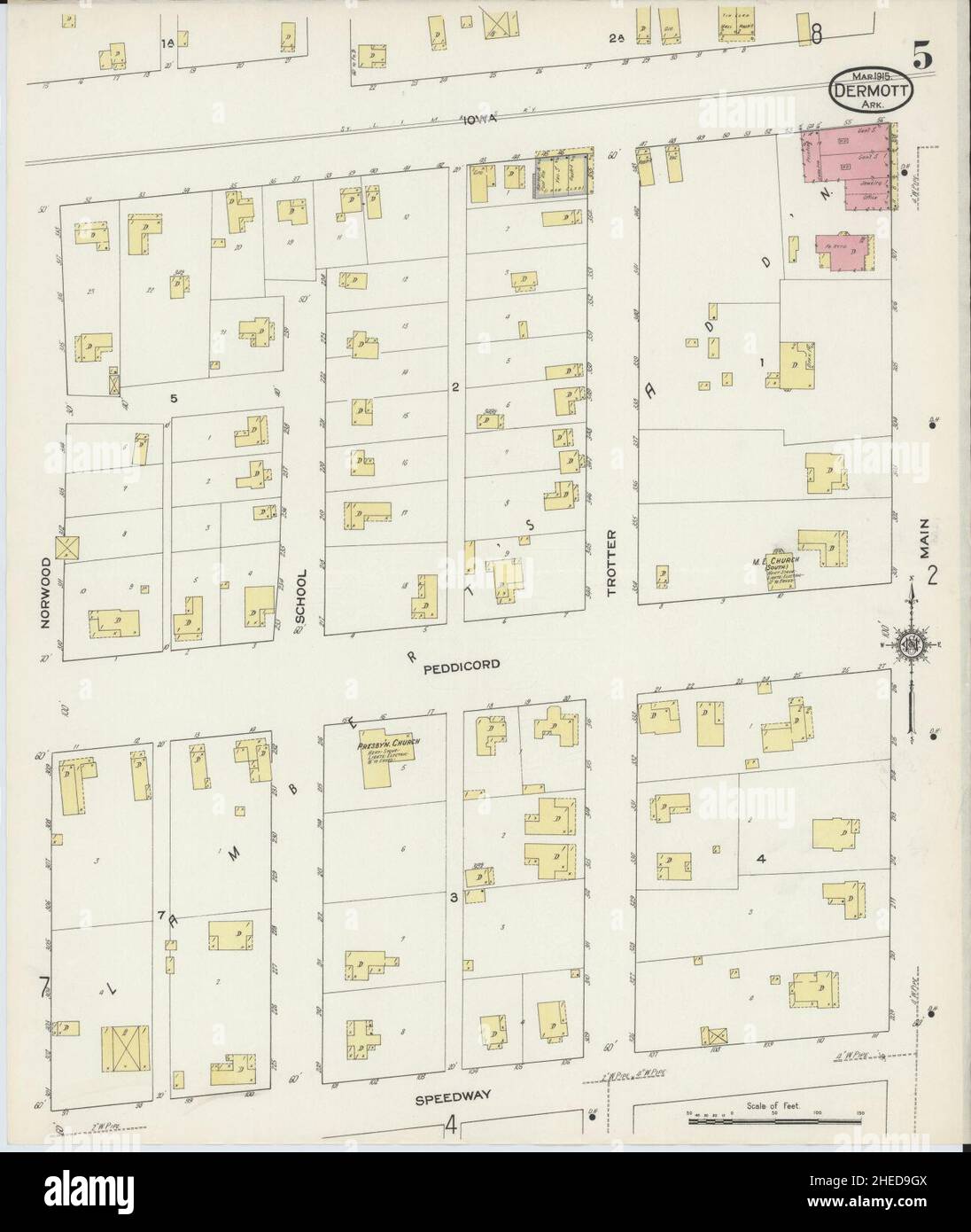 Sanborn Fire Insurance Map from Dermott, Chicot County, Arkansas Stock ...