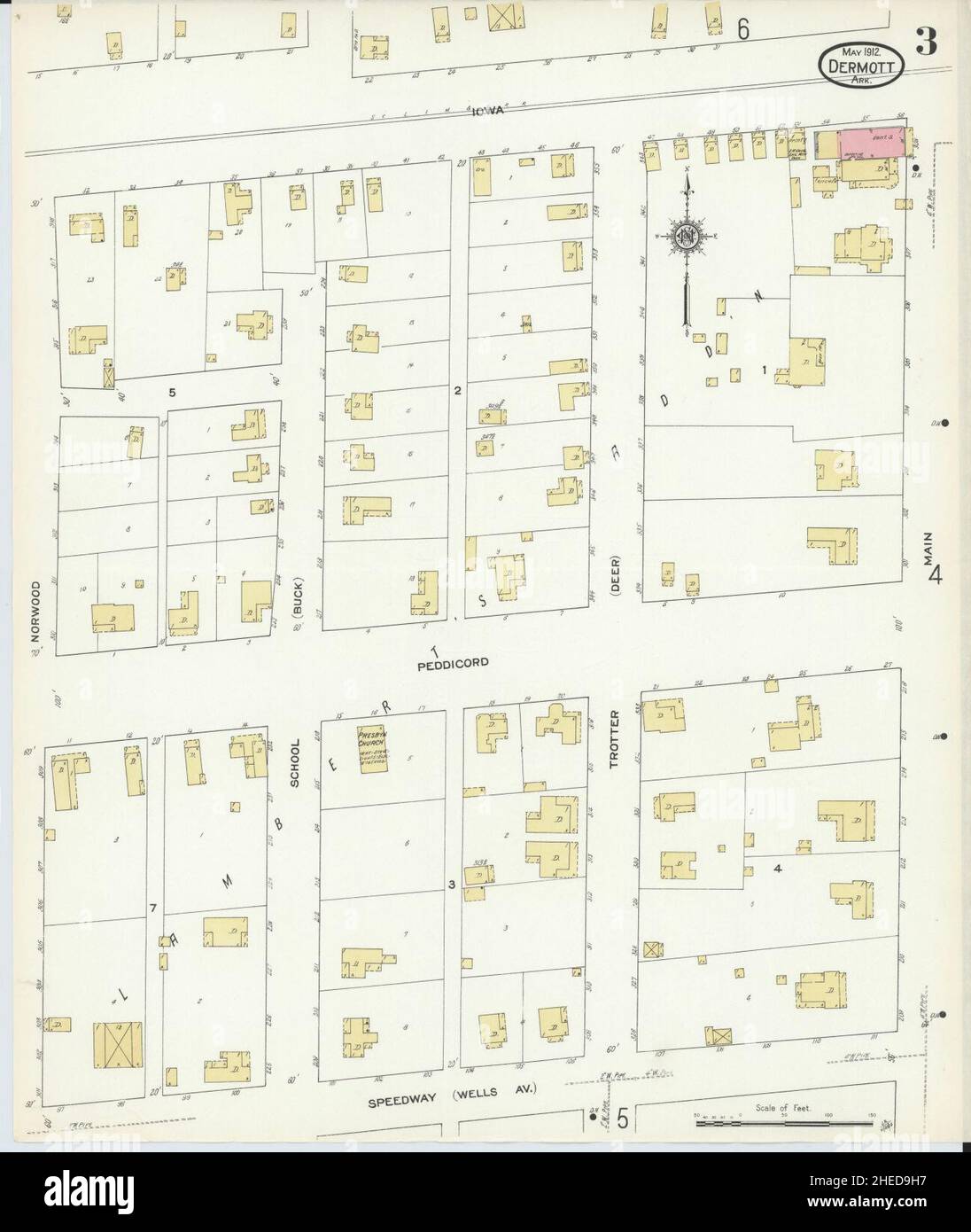 Sanborn Fire Insurance Map from Dermott, Chicot County, Arkansas Stock ...
