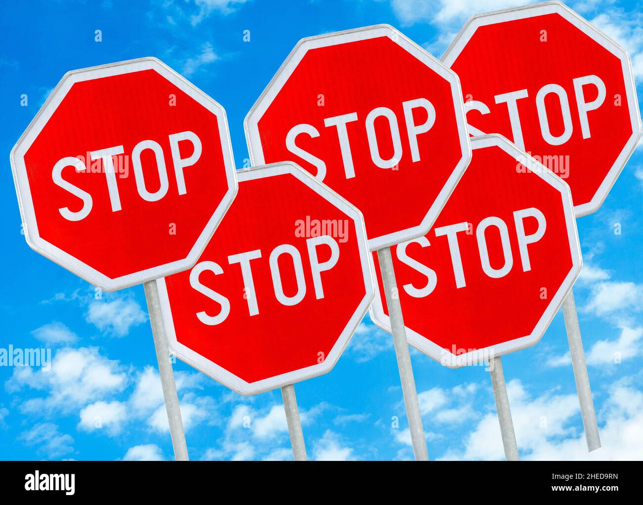 Multple stop sign Stock Photo - Alamy
