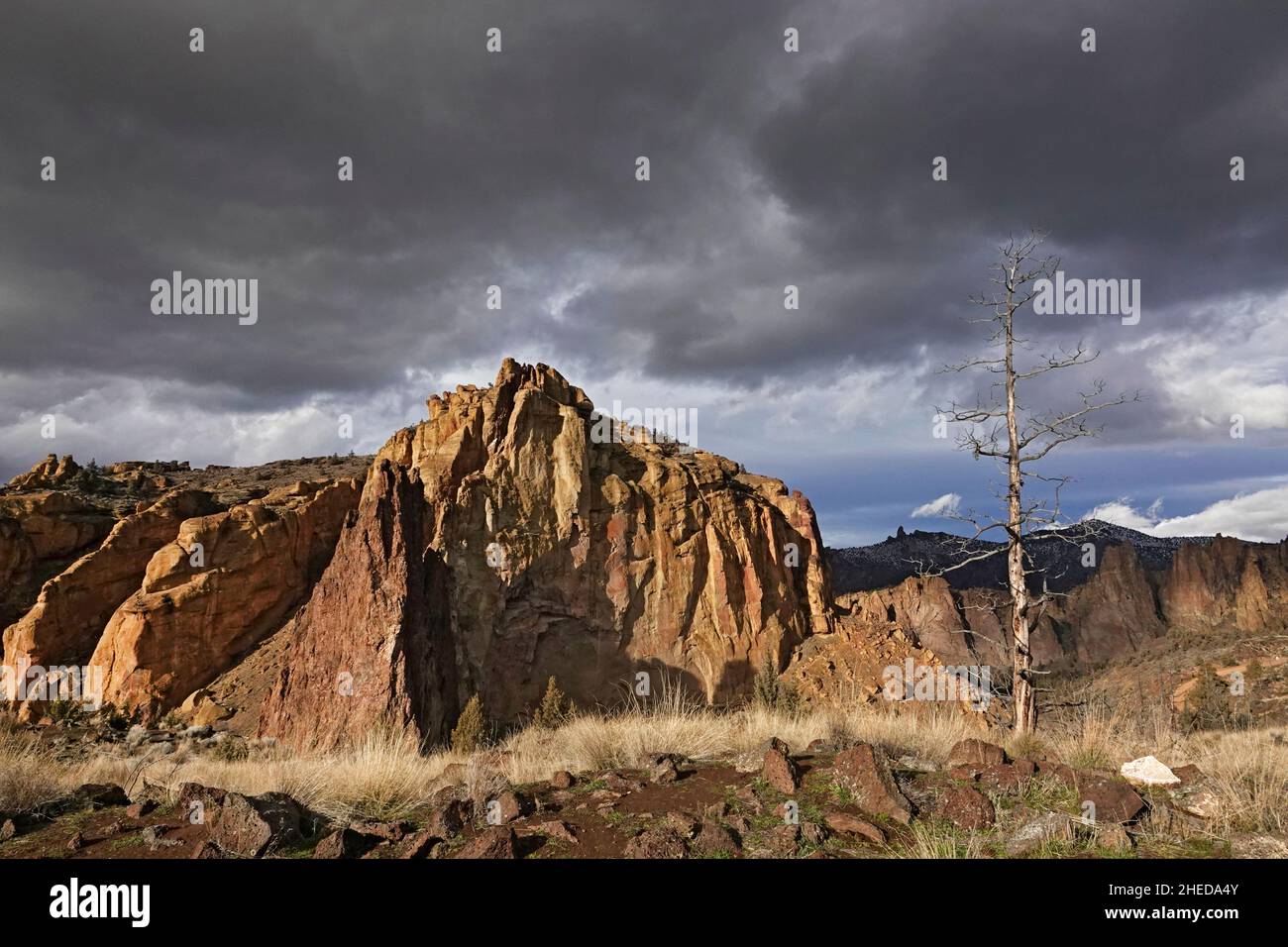 Rock formations made from volcanic tuff at Smith Rock State Park in ...