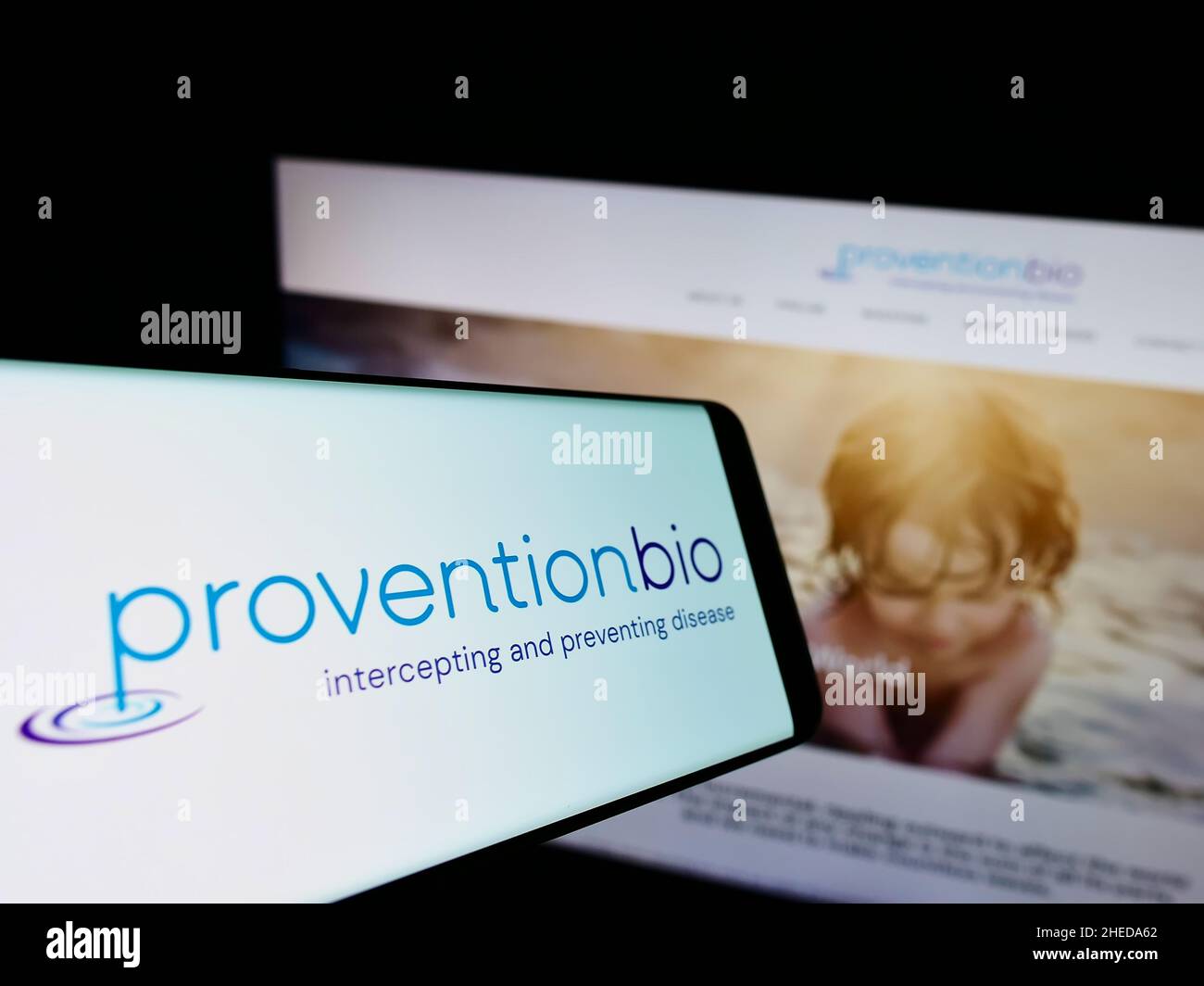 Mobile phone with logo of American pharmaceutical company Provention ...