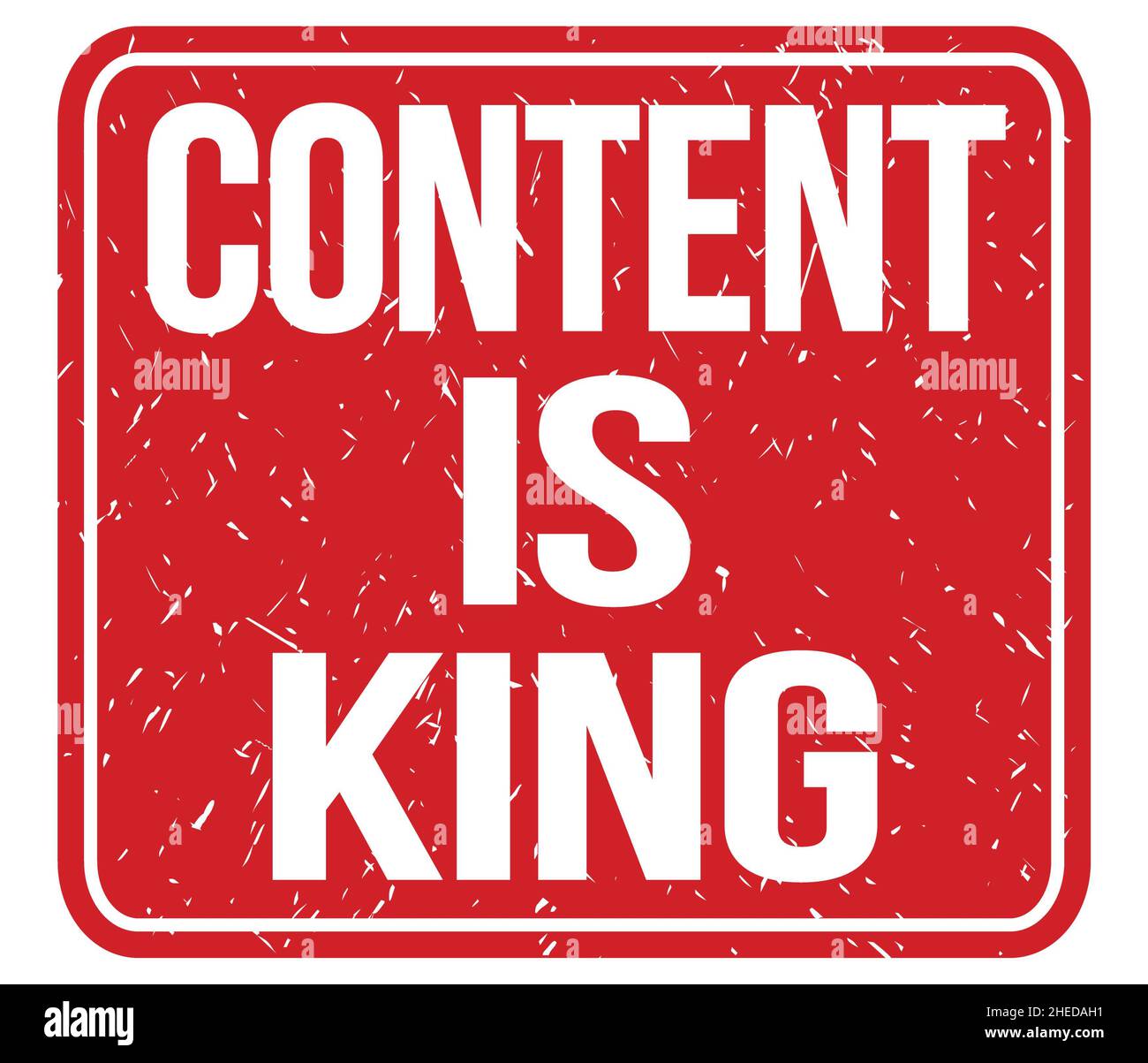 CONTENT IS KING, text written on red vintage stamp sign Stock Photo - Alamy