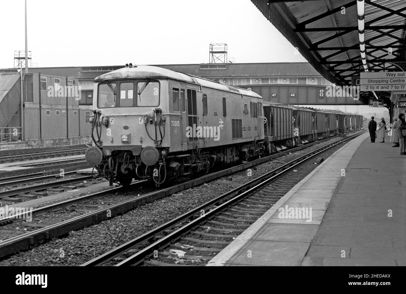 A Class 73 electro diesel locomotive number 73005 stands at Clapham ...