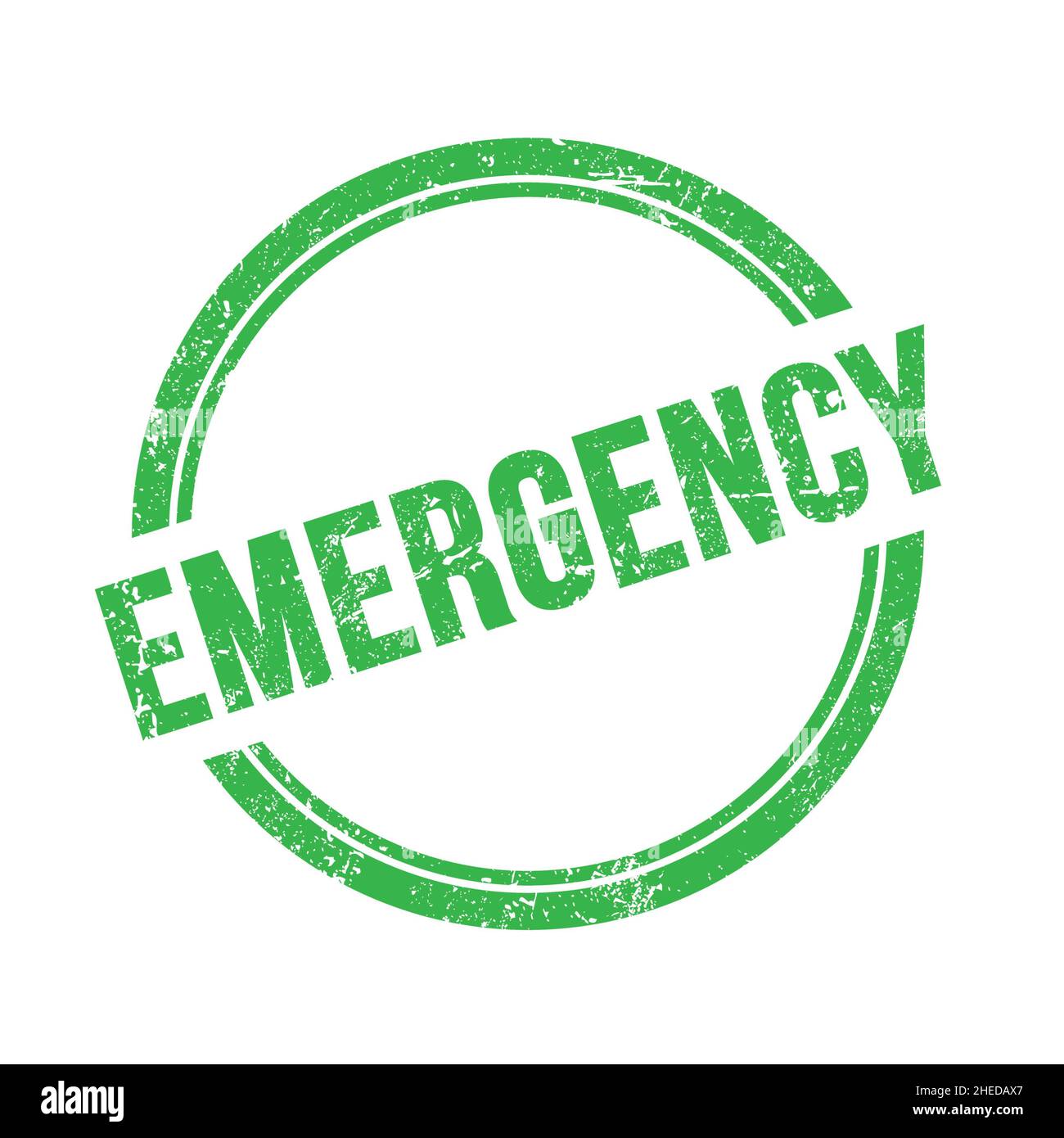 EMERGENCY text written on green grungy vintage round stamp Stock Photo ...
