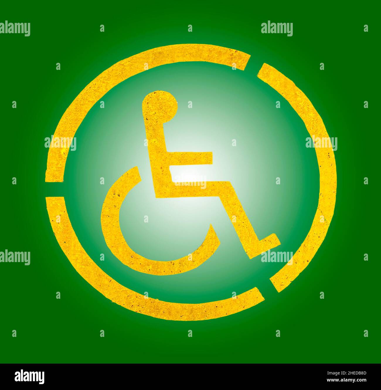 Empty wheel chair on disabled parking space hi-res stock photography ...