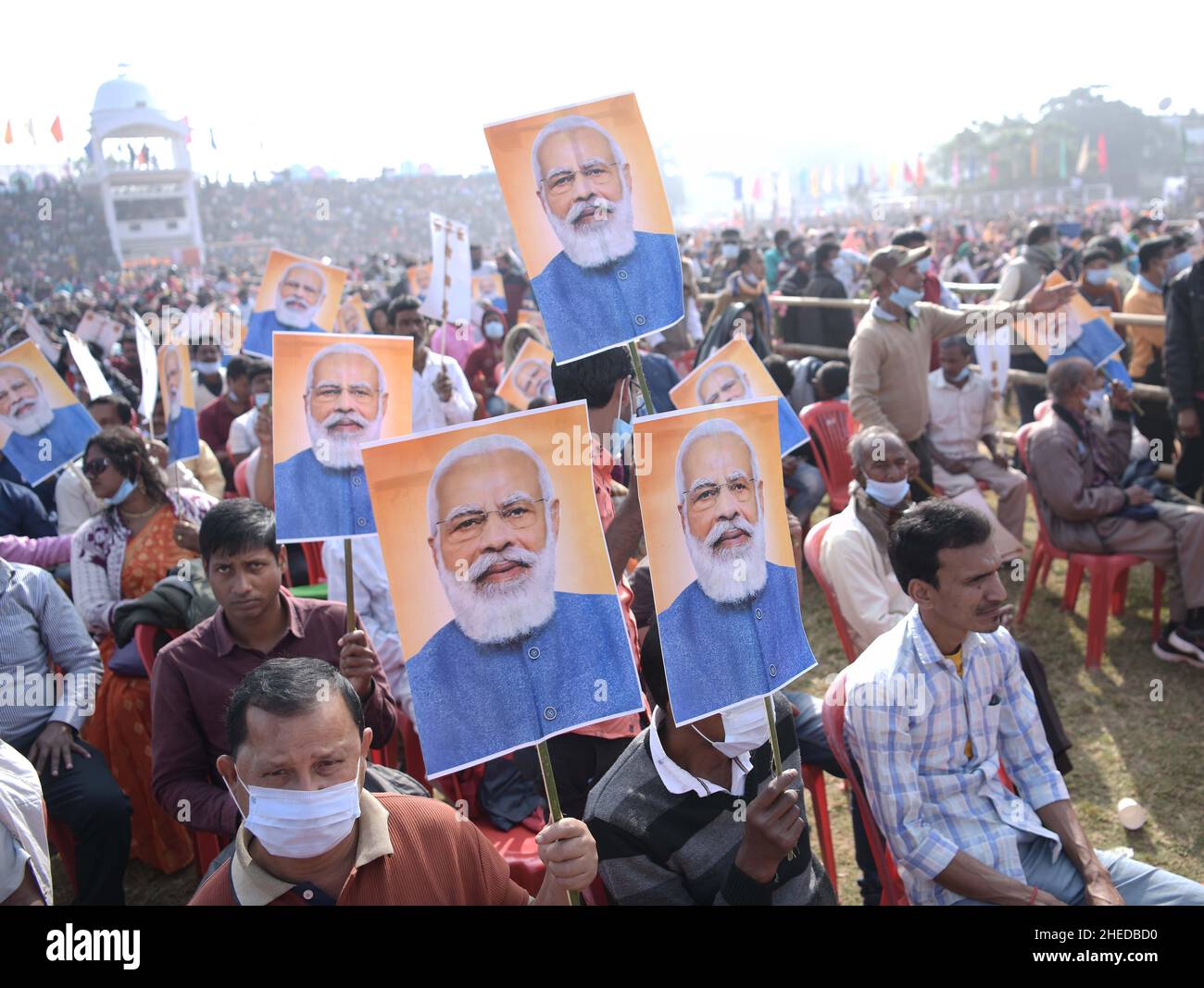Supporters gathered at Swami Vivekananda Stadium to attend Prime ...