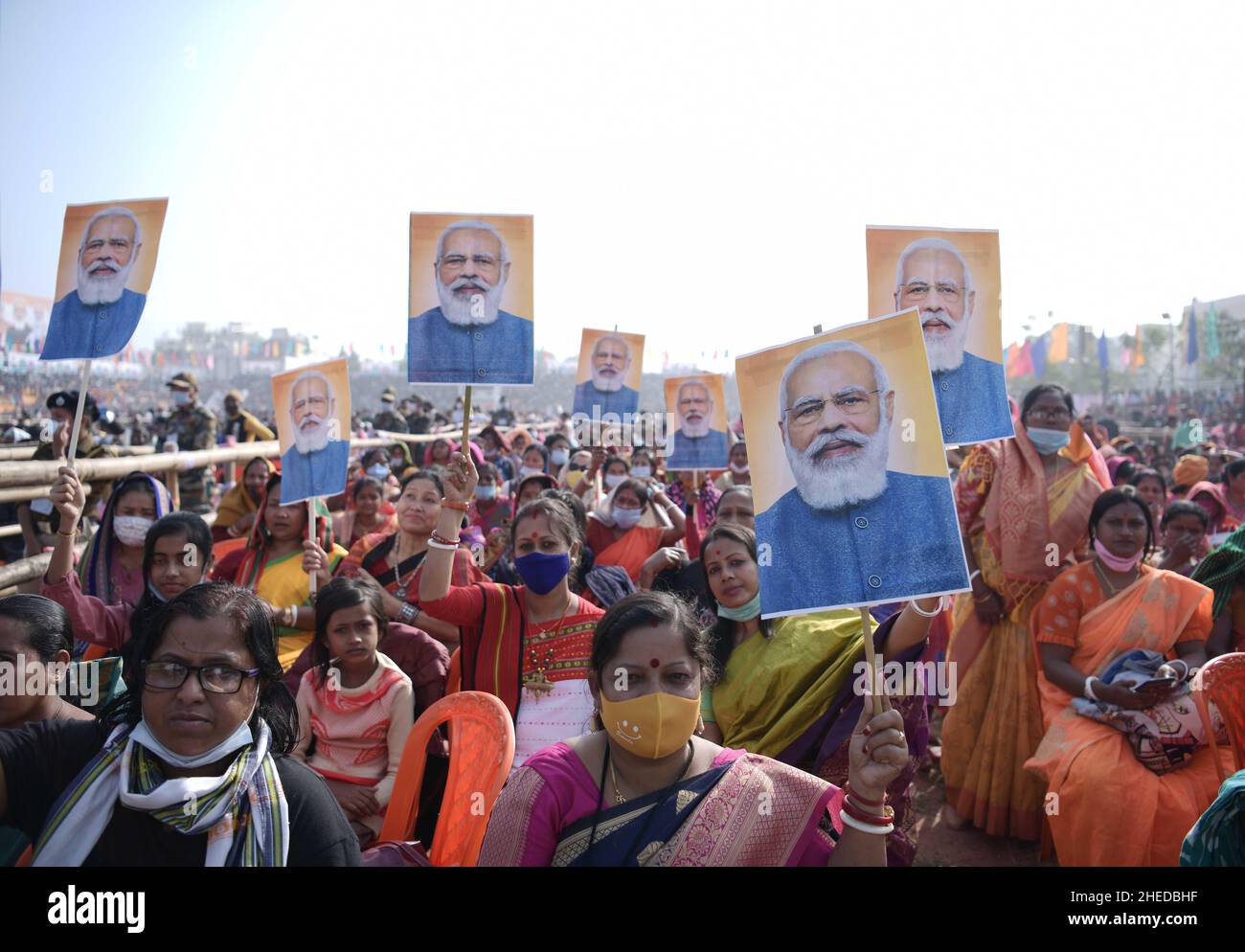 Supporters gathered at Swami Vivekananda Stadium to attend Prime ...