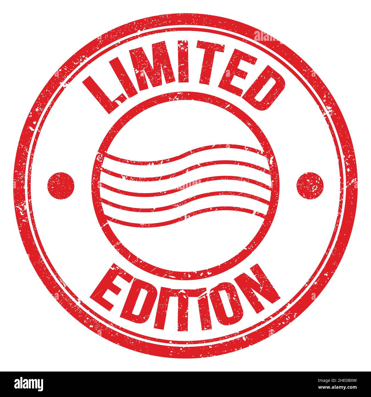 LIMITED EDITION text written on red round postal stamp sign Stock Photo ...