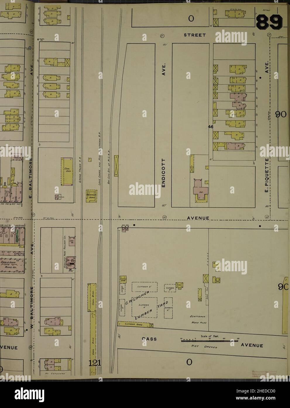 Sanborn Fire Insurance Map from Detroit, Wayne County, Michigan Stock ...