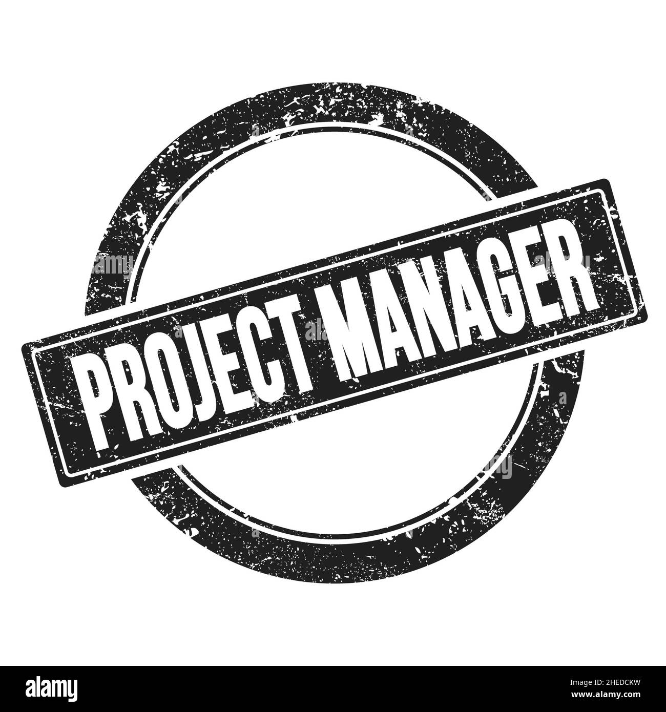PROJECT MANAGER text on black grungy round vintage stamp Stock Photo ...