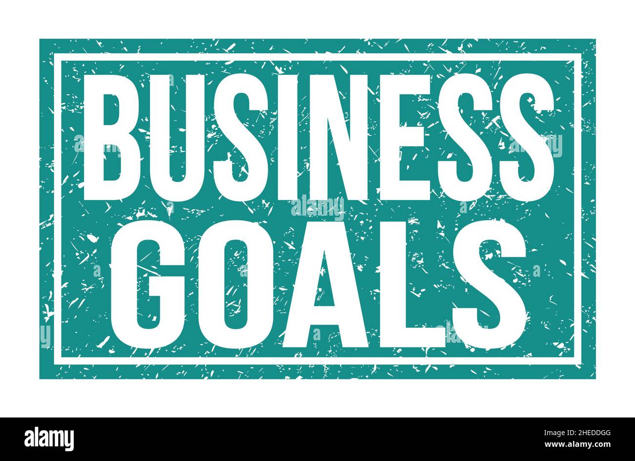 BUSINESS GOALS, words written on blue rectangle stamp sign Stock Photo ...
