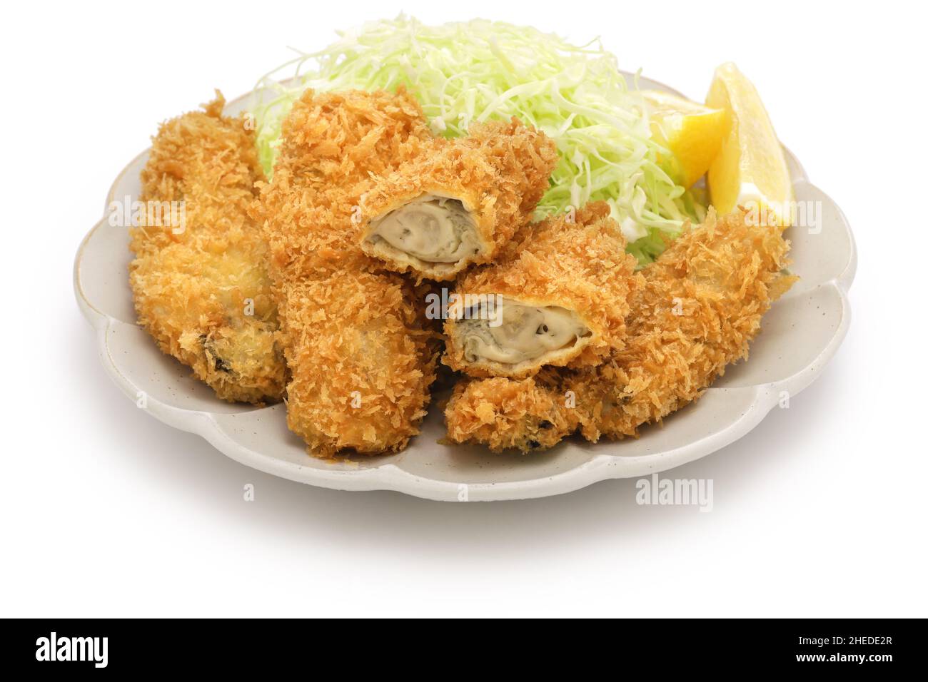 kaki fry ( deep fried breaded oysters ), japanese cuisine Stock Photo ...