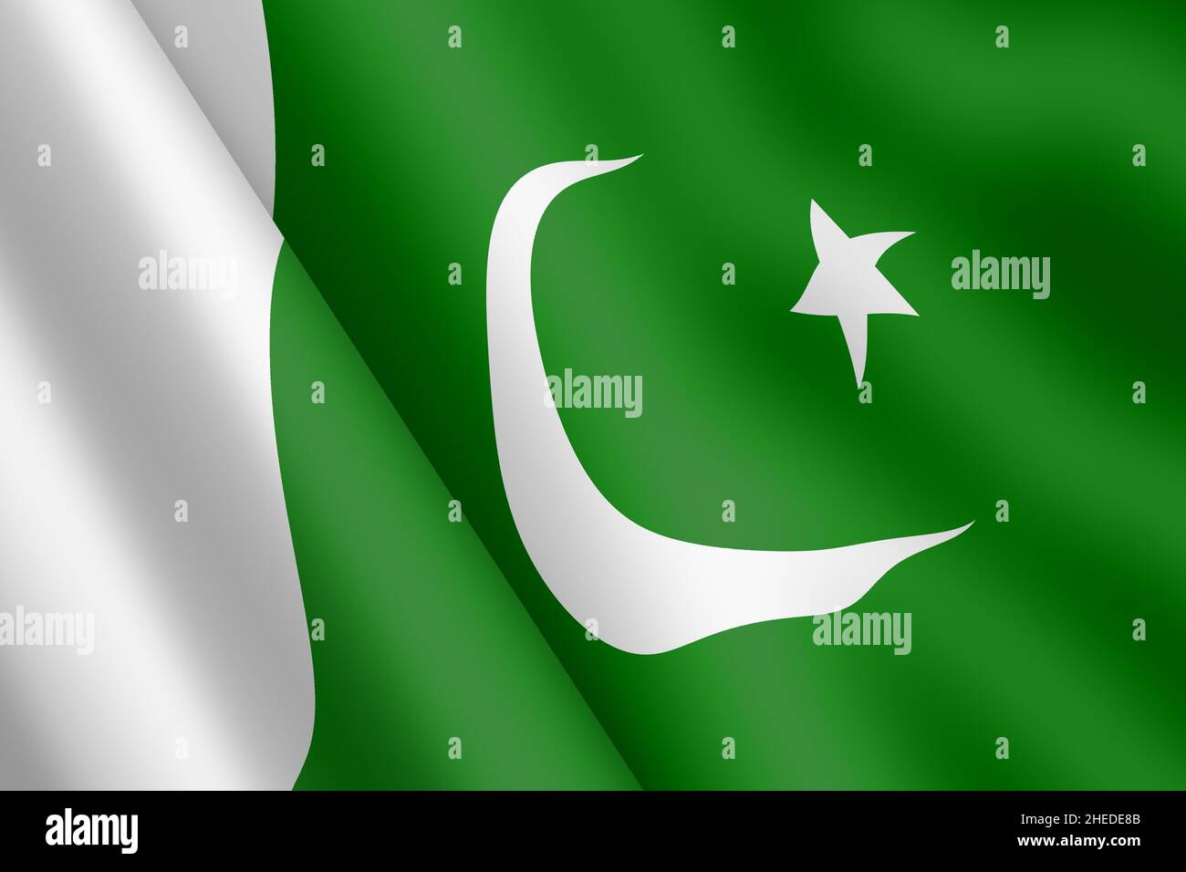 Pakistan waving flag 3d illustration wind ripple Stock Photo - Alamy