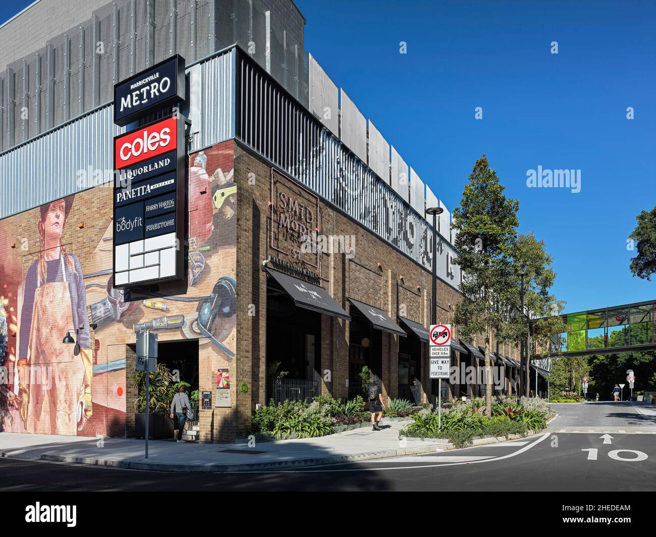 Building exterior and streetscape. Marrickville Metro, Sydney ...