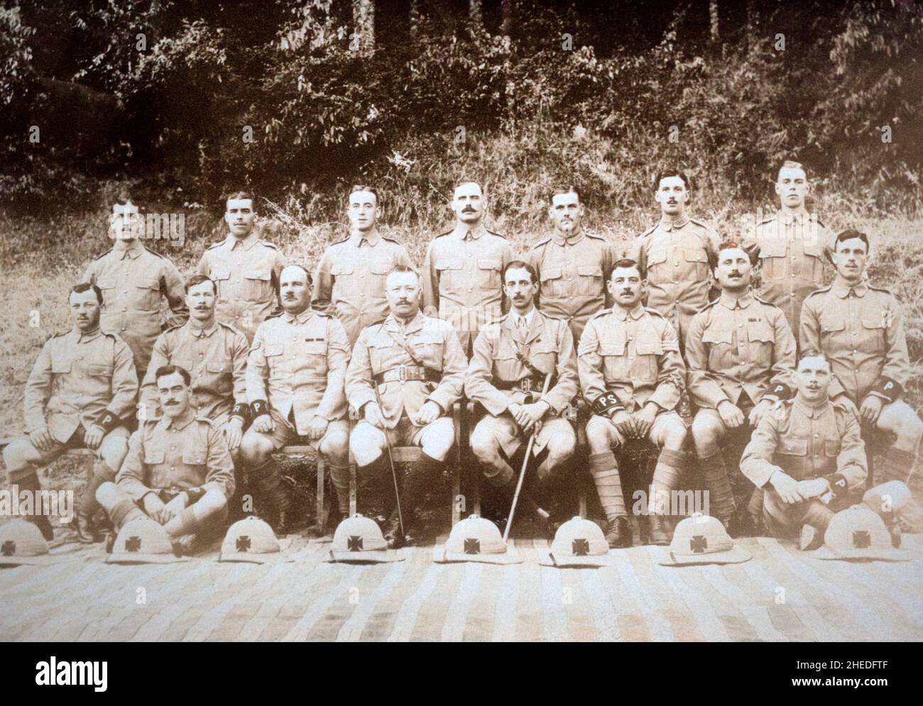 A First World War era grouip of British army soldiers, a section of ...