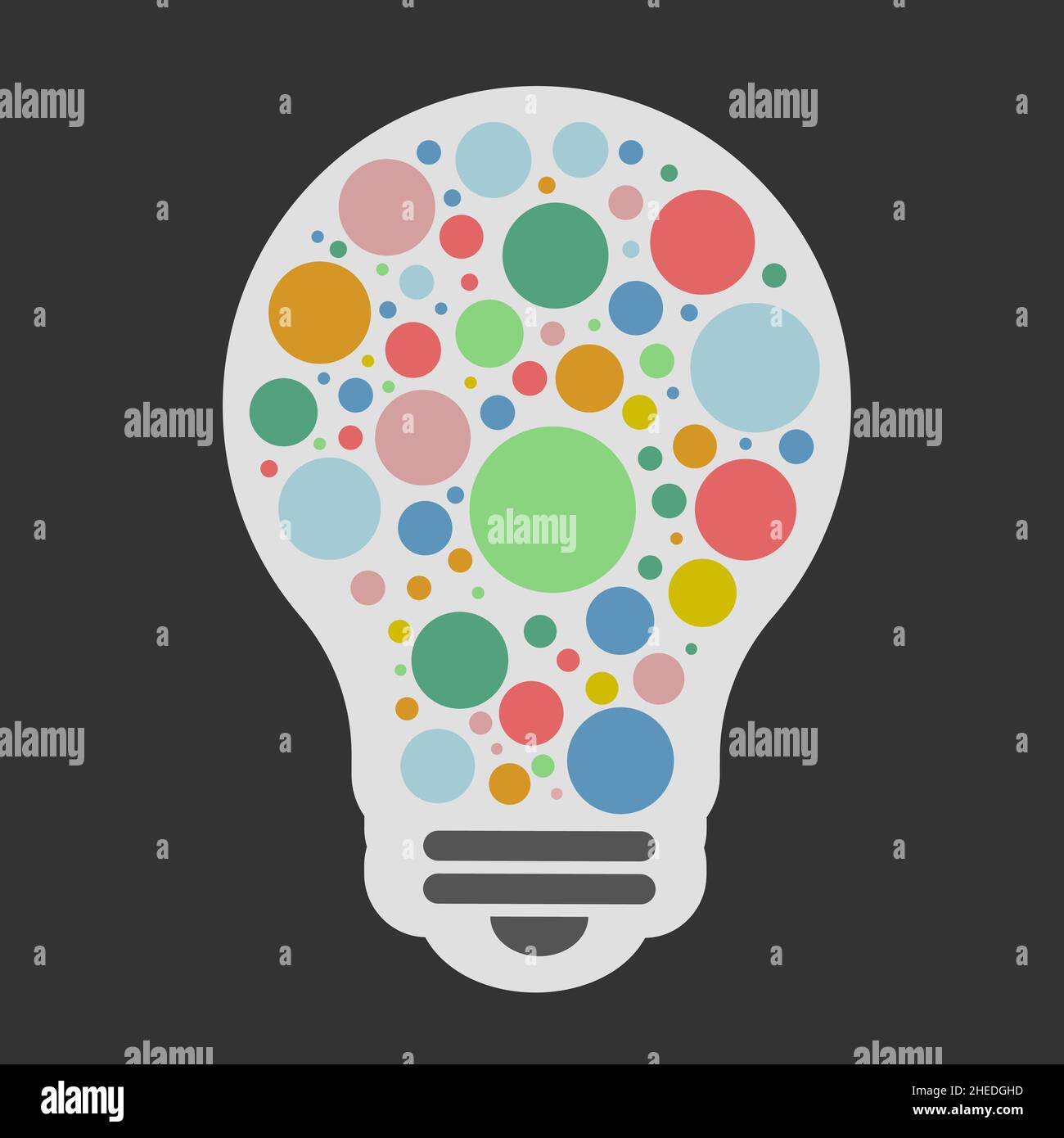 colorful abstract light bulb icon, idea and innovation symbol, vector ...