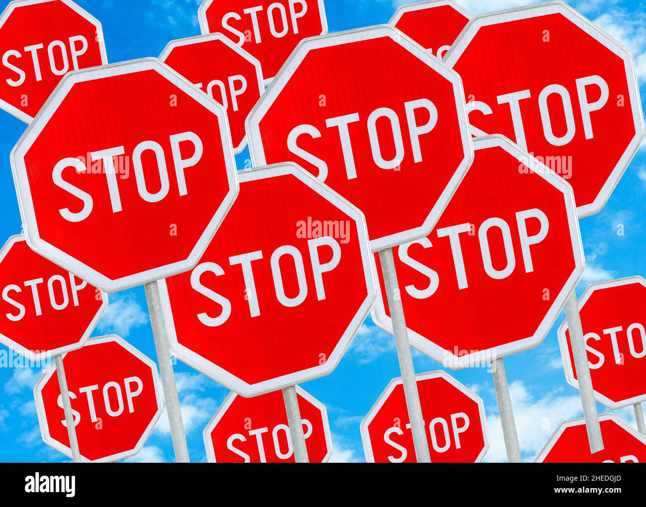 Multiple stop sign Stock Photo - Alamy