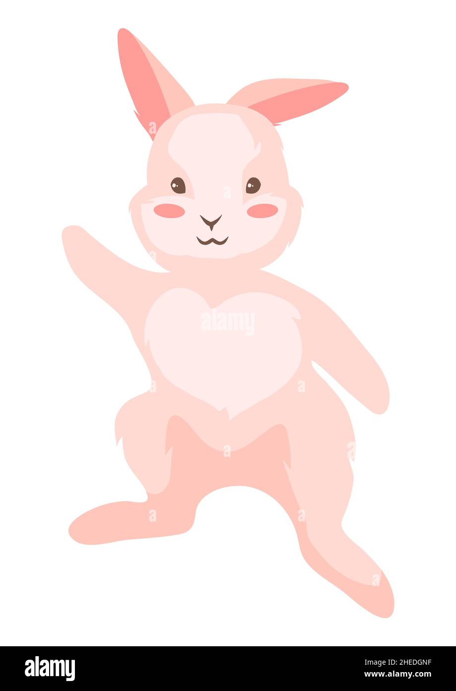 Cute Easter Bunny illustration. Cartoon rabbit character for design ...