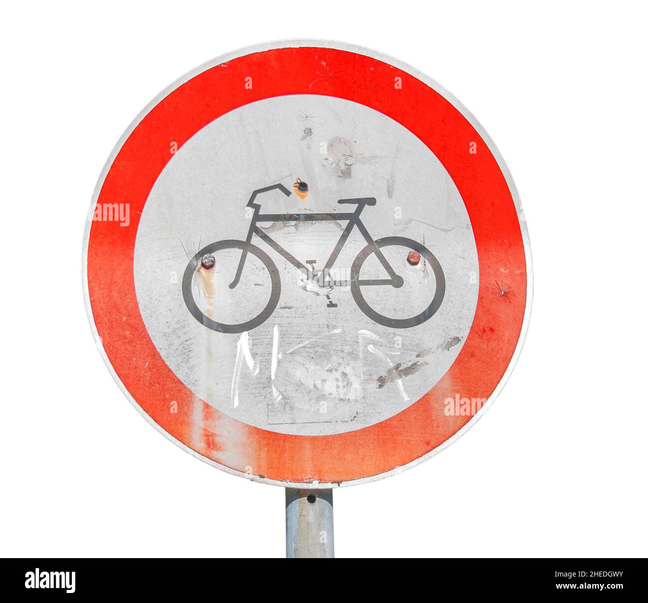 No cycling road sign Stock Photo - Alamy