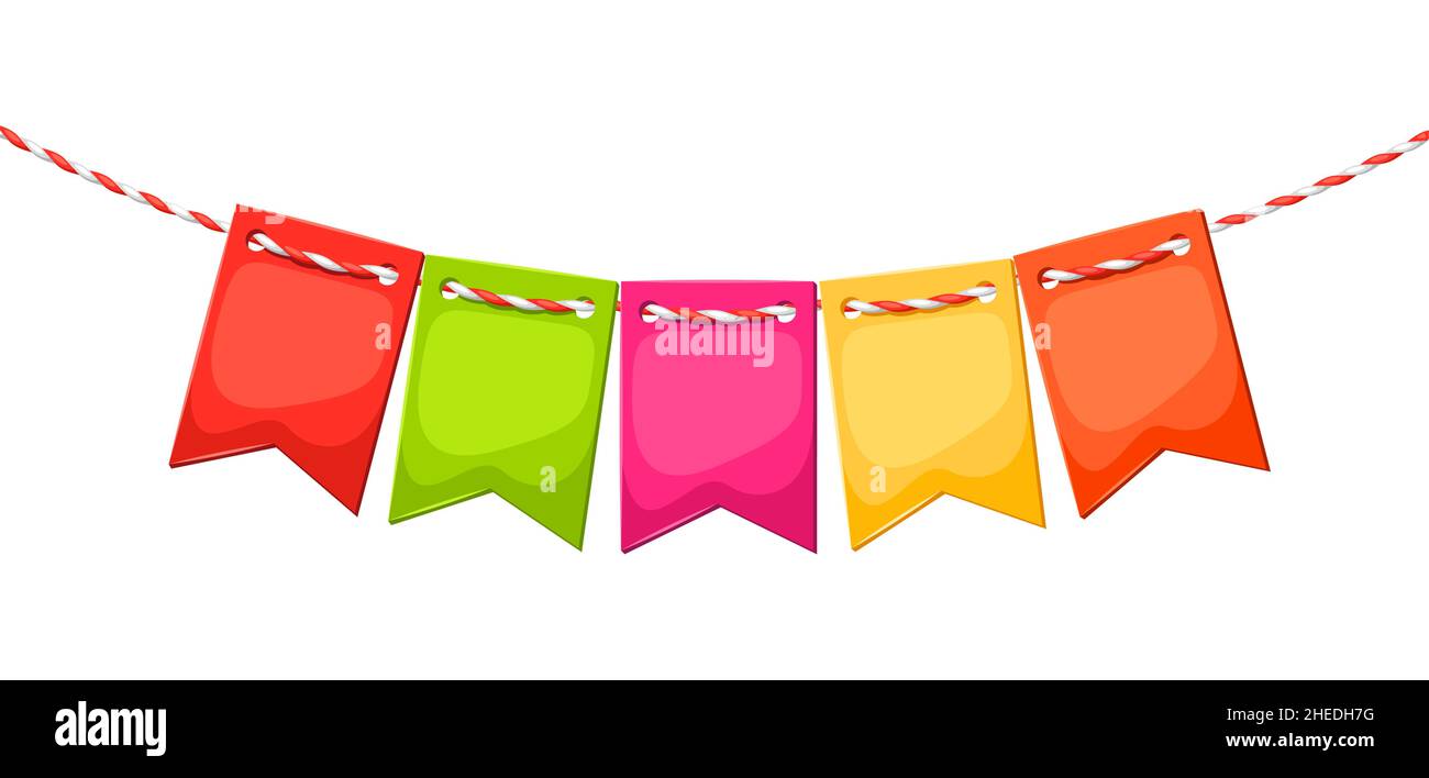 Illustration of paper flags garland. Decoration for celebration Stock ...