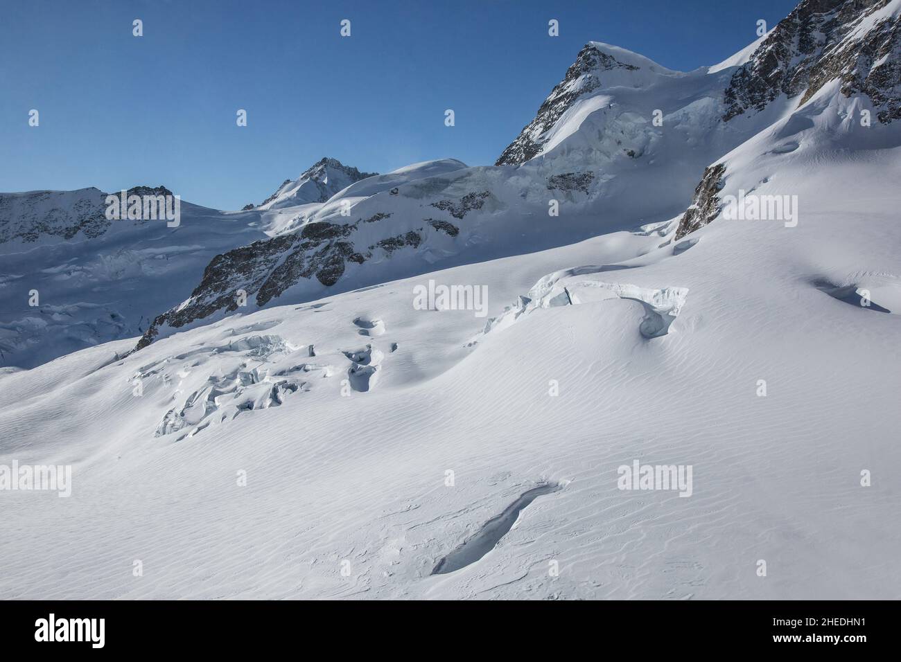 Jungfraujoch, Eiger, snow, Alps, Switzerland, mountains, Europe Stock ...