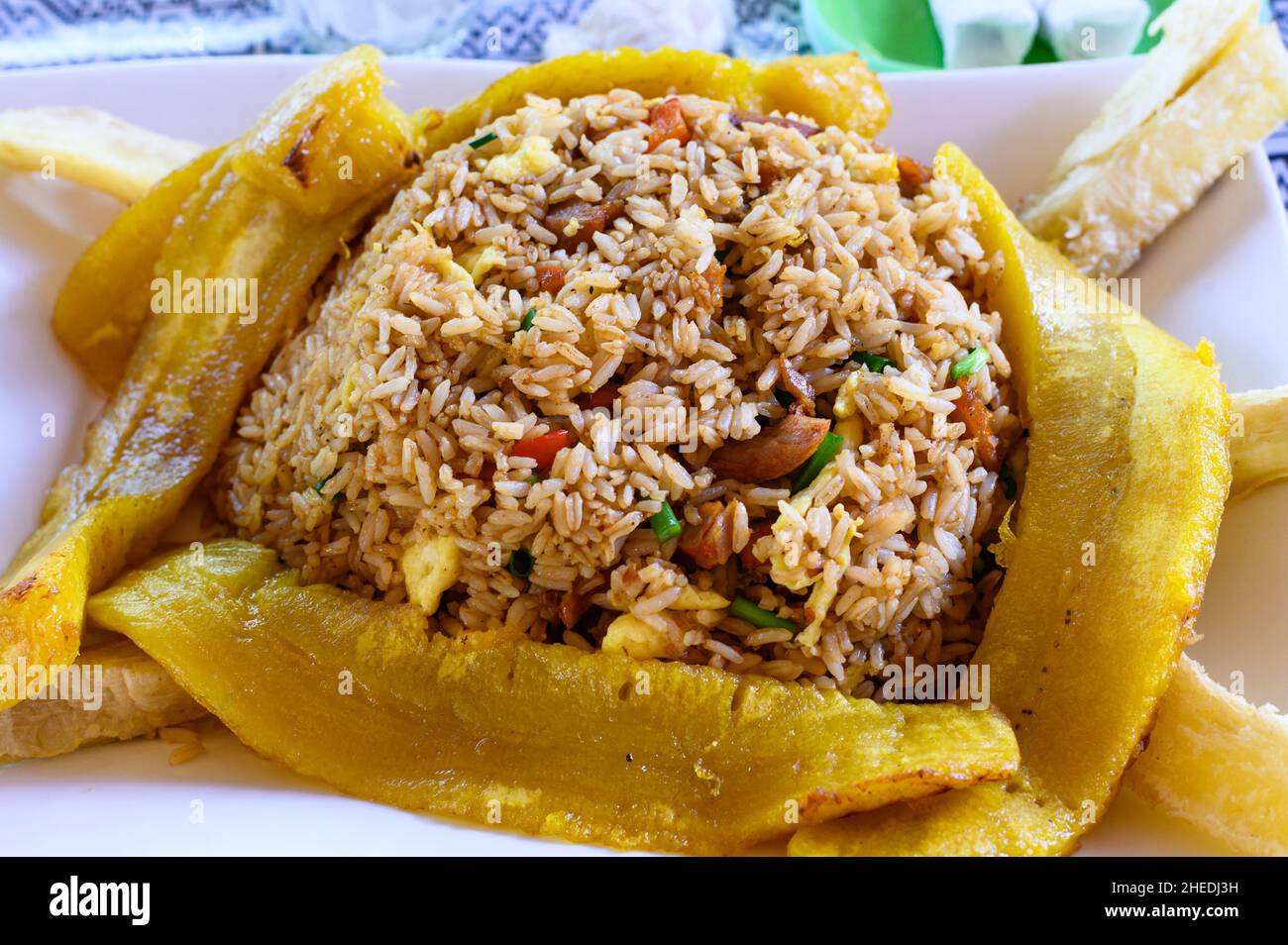 Peruvian food from the Amazon, chaufa with beef jerky and smoked ...