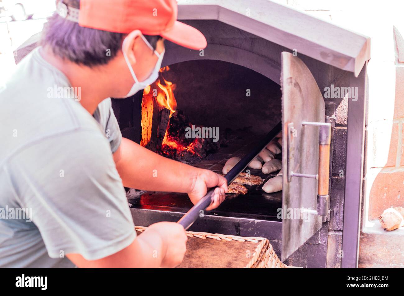 Daily production of bread baked with wood oven with traditional method ...