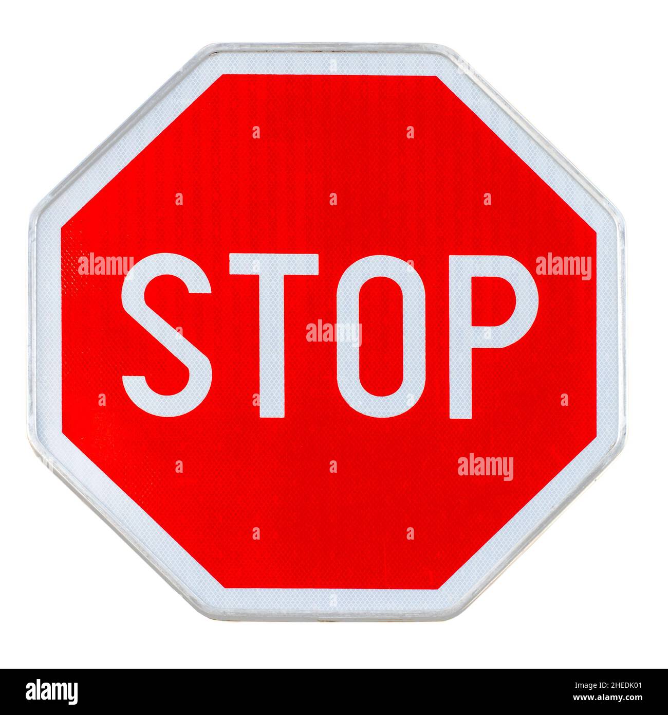 Red realistic stop road sign Stock Photo - Alamy