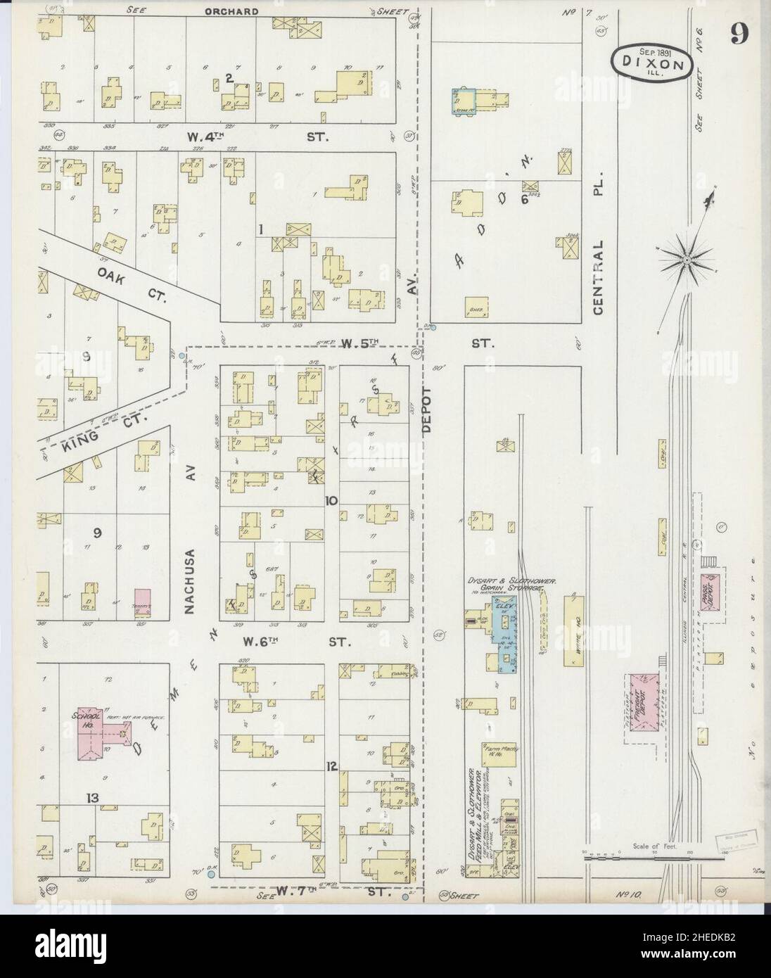 Sanborn Fire Insurance Map from Dixon, Lee County, Illinois Stock Photo ...