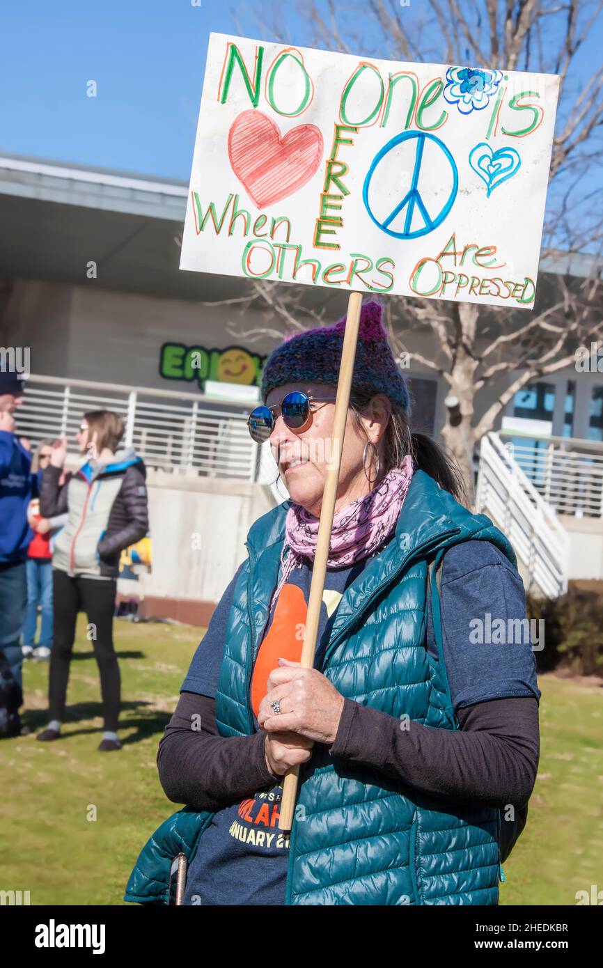 1-18-2020 Tulsa USA - Womens March 2020 Protest sign - No one is free ...
