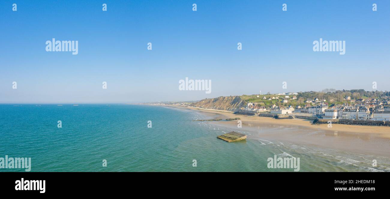 Arromanches les bains calvados aerial hi-res stock photography and ...