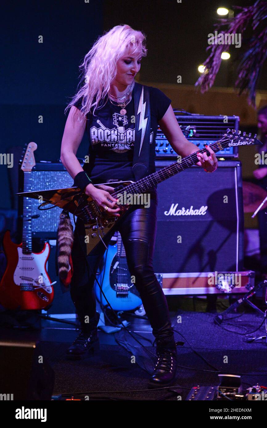 Hollywood FL, USA. 09th Jan, 2022. Britt Lightning of Vixen performs ...