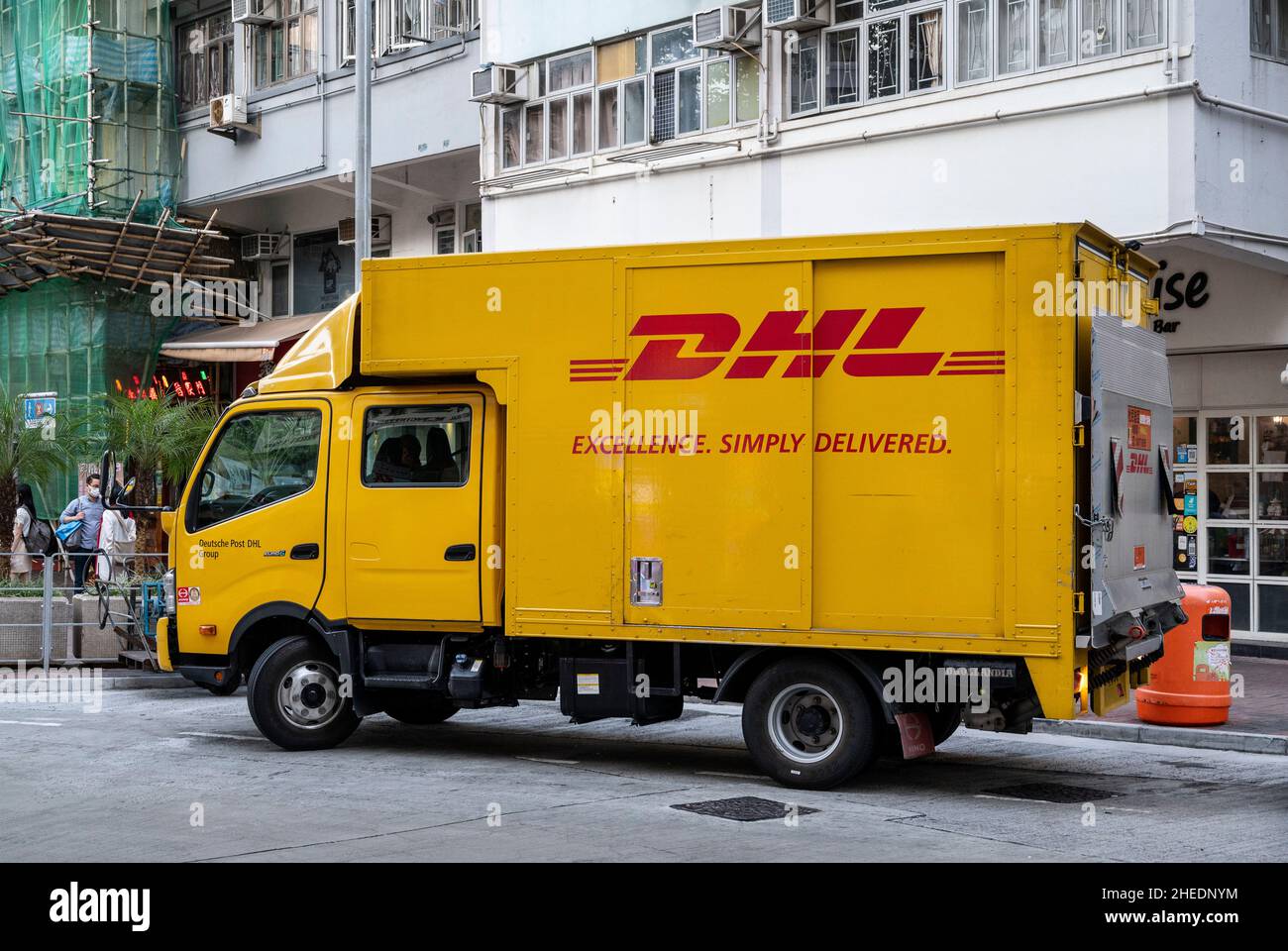 Dhl delivery truck street hi-res stock photography and images - Alamy