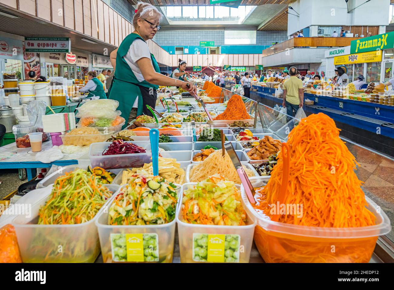 Pickled vegetables in the Almaty Central Market (Zeleny Bazar) in ...