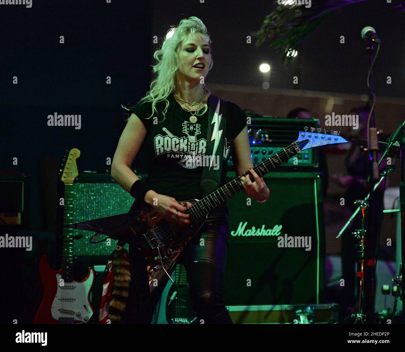Hollywood FL, USA. 09th Jan, 2022. Britt Lightning of Vixen performs ...