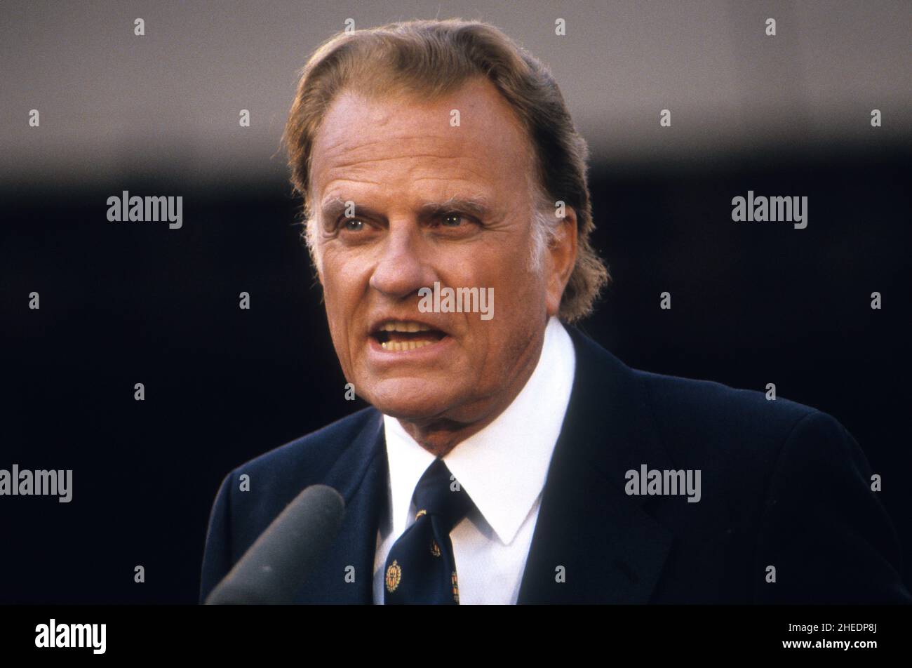 American evangelist Billy Graham on his Uk tour 1984 Stock Photo - Alamy