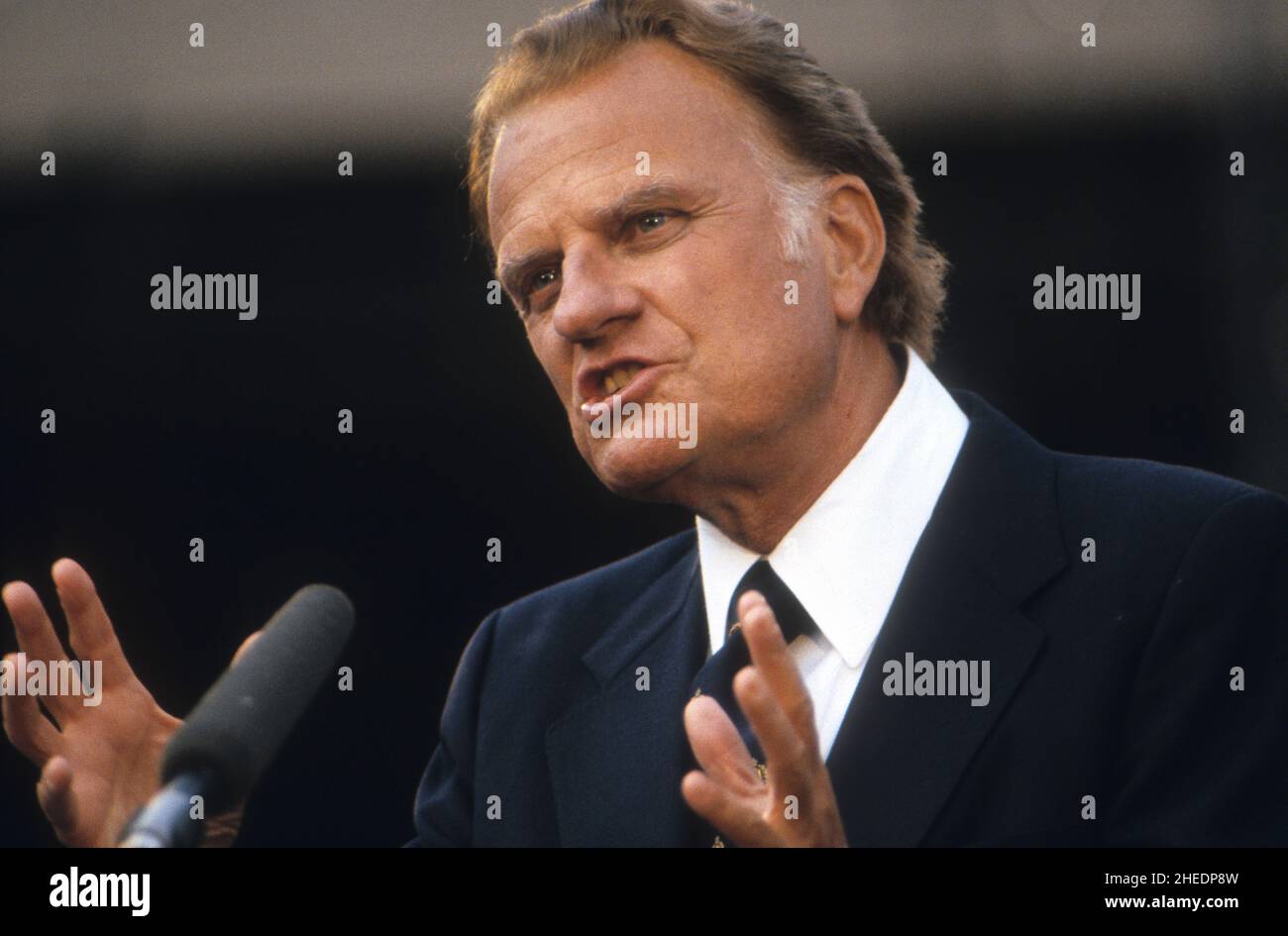 American evangelist Billy Graham on his Uk tour 1984 Stock Photo - Alamy