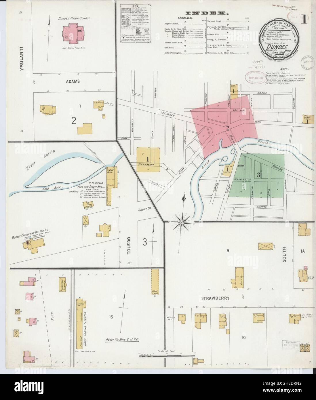 Map of dundee michigan hi-res stock photography and images - Alamy