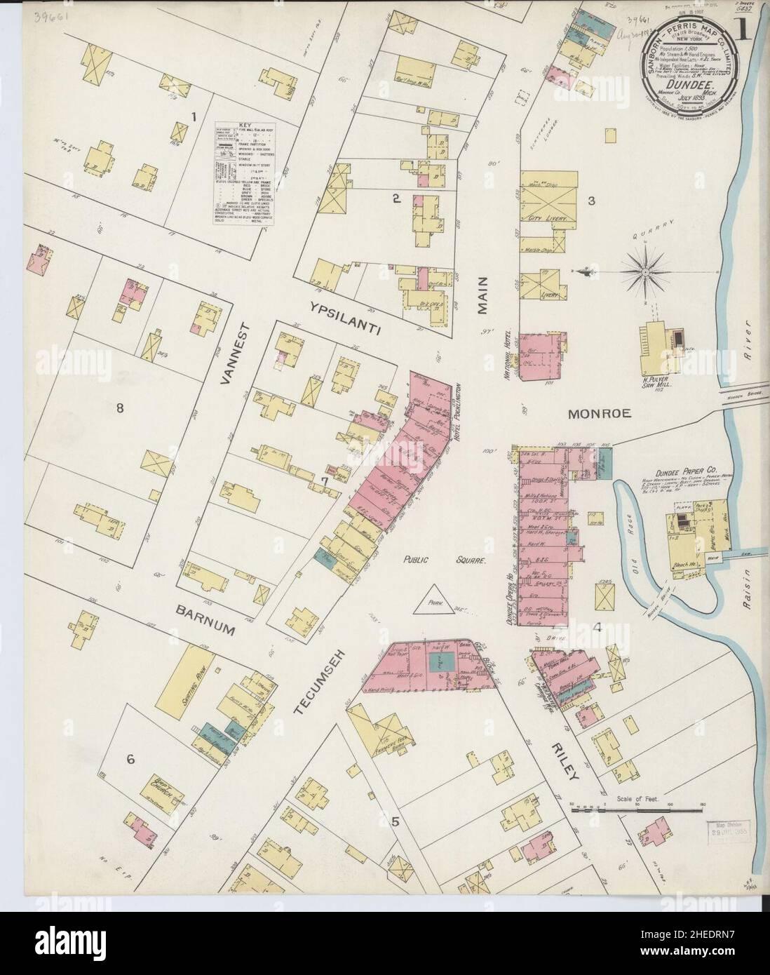 Map of dundee michigan hi-res stock photography and images - Alamy